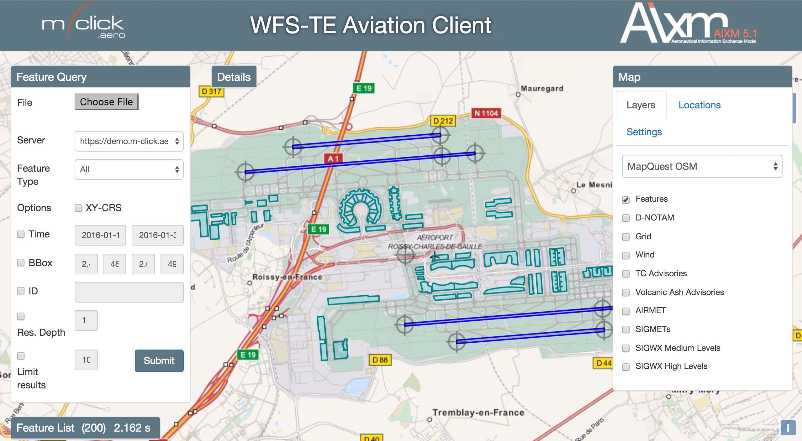 Kartografie-Software - Aviation Client - m-click.aero - für die Luftfahrt / webbasiert