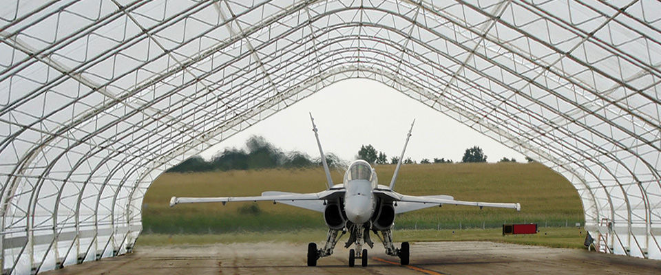 Hangar para avión - ClearSpan Fabric Structures - temporal / abierto ...