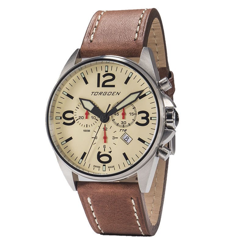 Reloj para piloto - T16CR44L - Torgoen - cronógrafo / de cuarzo