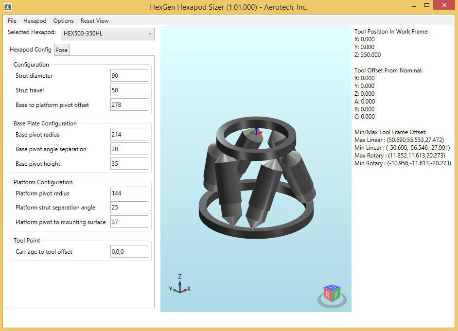 Logiciel de simulation - HexGen Hexapod Sizer - AEROTECH - de ...