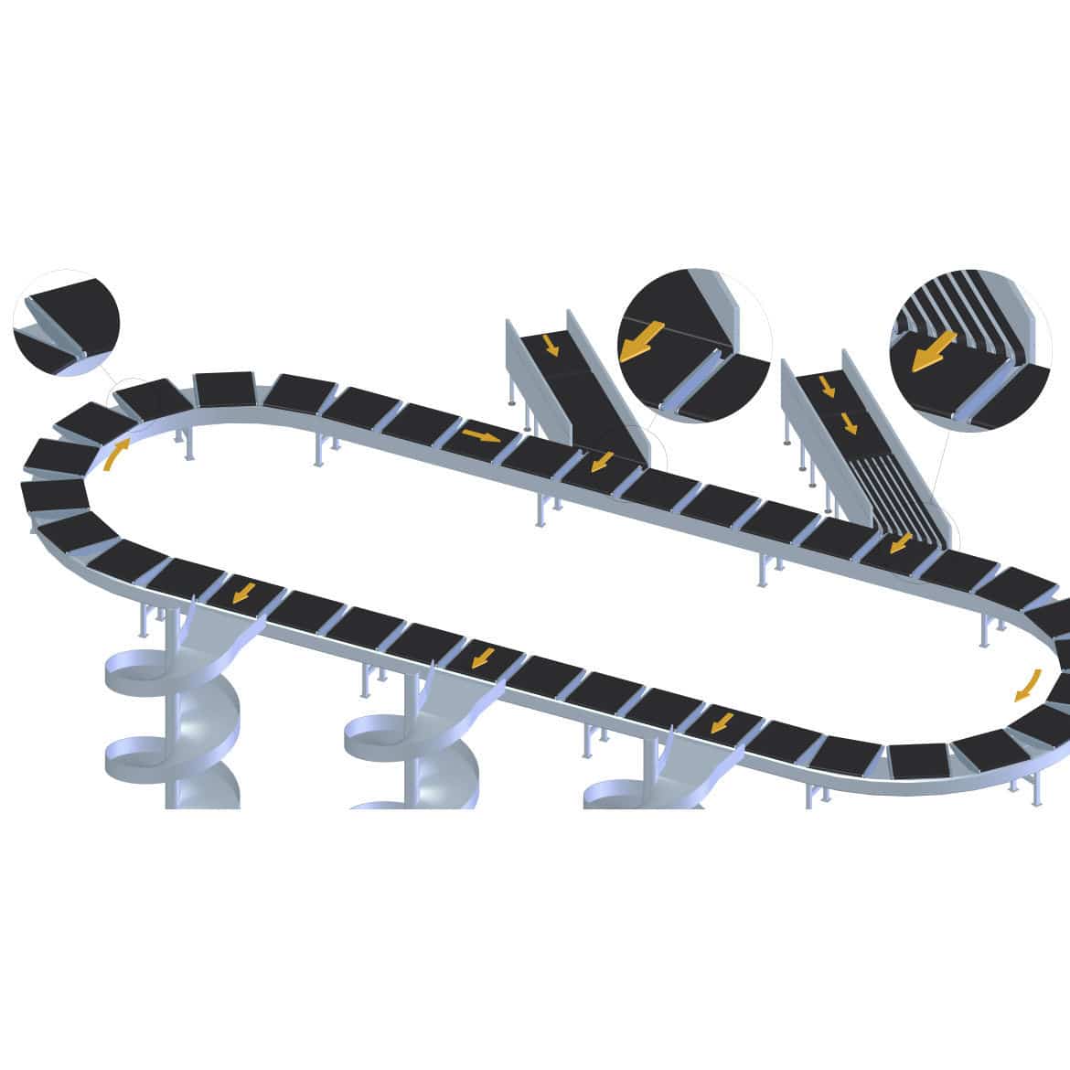 Tilt-tray sorting system - SBFL574601 - AMMERAAL BELTECH - for baggage ...