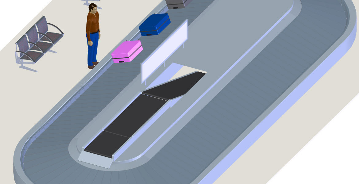 Inclined baggage claim carousel - SBFL578812 - AMMERAAL BELTECH ...