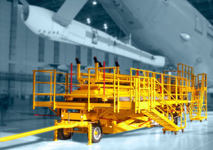 Working lifting platform - LANGA INDUSTRIAL - scissor / for aircraft