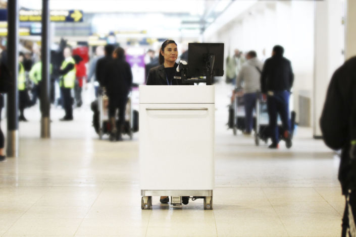 Check-in kiosk with boarding pass reader - Air.Go Assistant - MARCUS ...