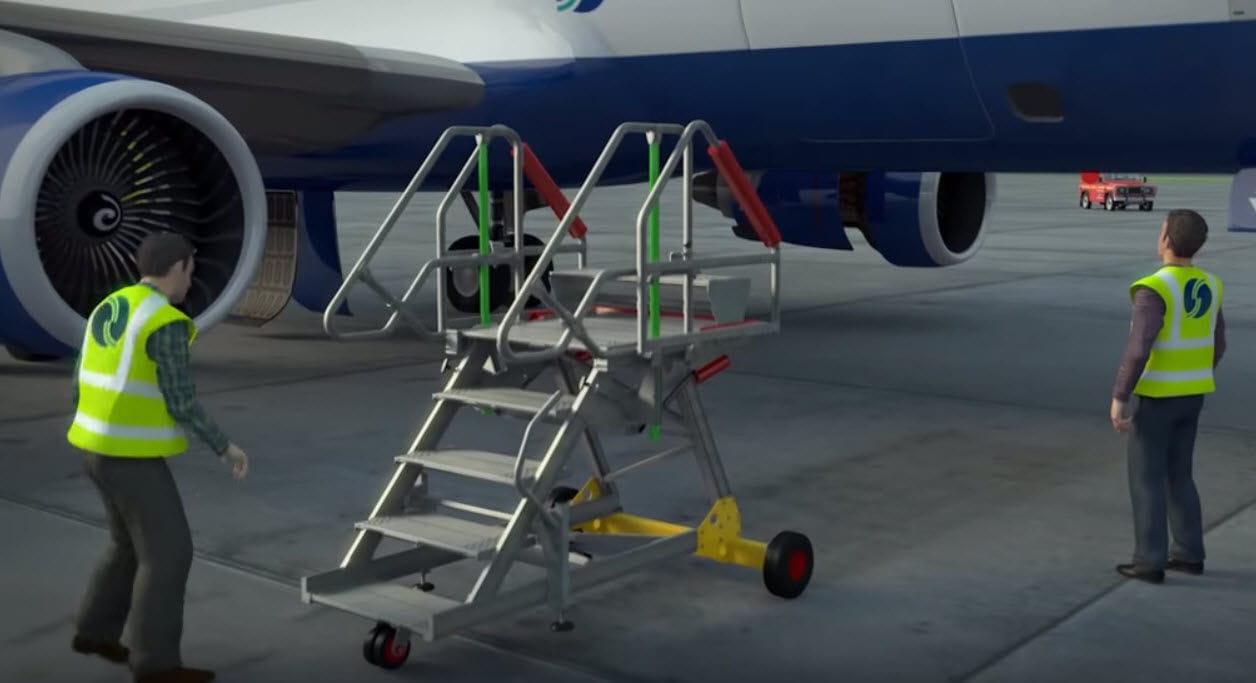 Maintenance stepladder - A320 - SEMMCO LTD - runway / for airplane