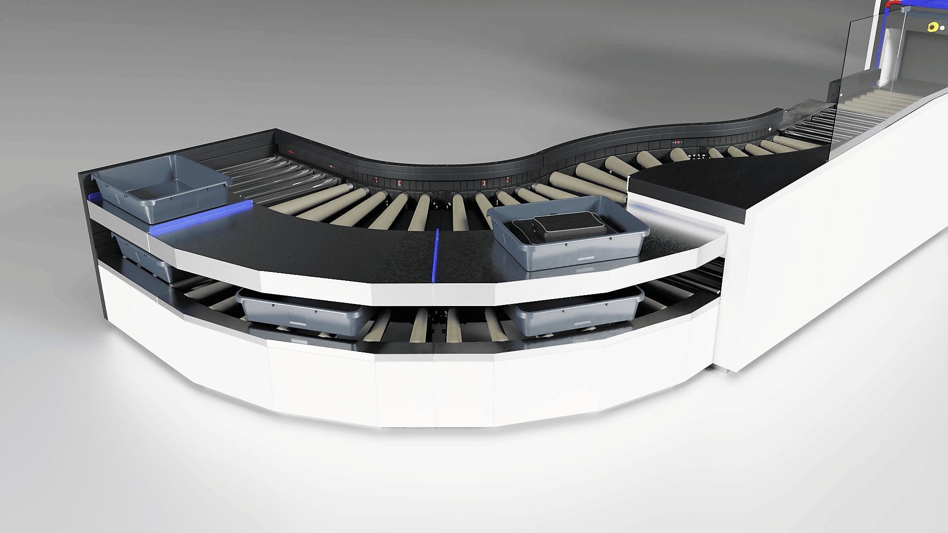 Roller tray return system - iLane A20 - SMITHS DETECTION - baggage ...