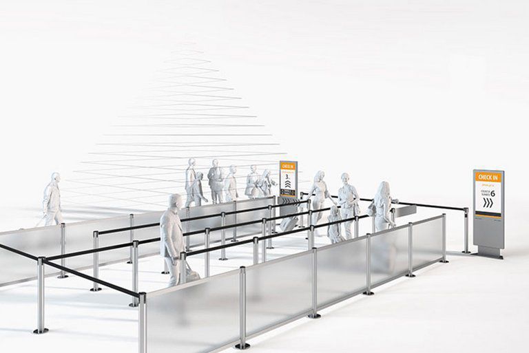Tape queue barrier - SMART - VIA GUIDE GMBH - flat-head / for ...