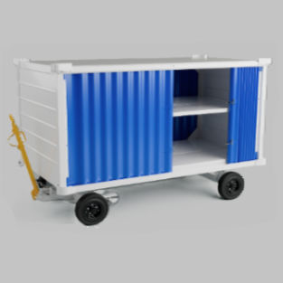 Ground support baggage cart - WASP, INC. - 4-wheel / open / closed