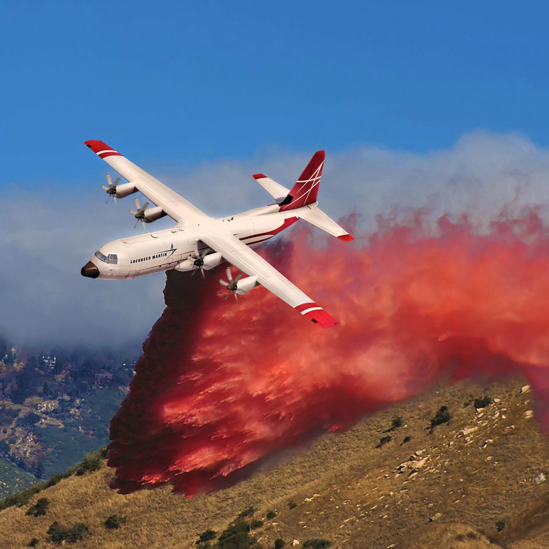 Fire retardant water bomber aircarft - LM-100J FireHerc - LOCKHEED ...