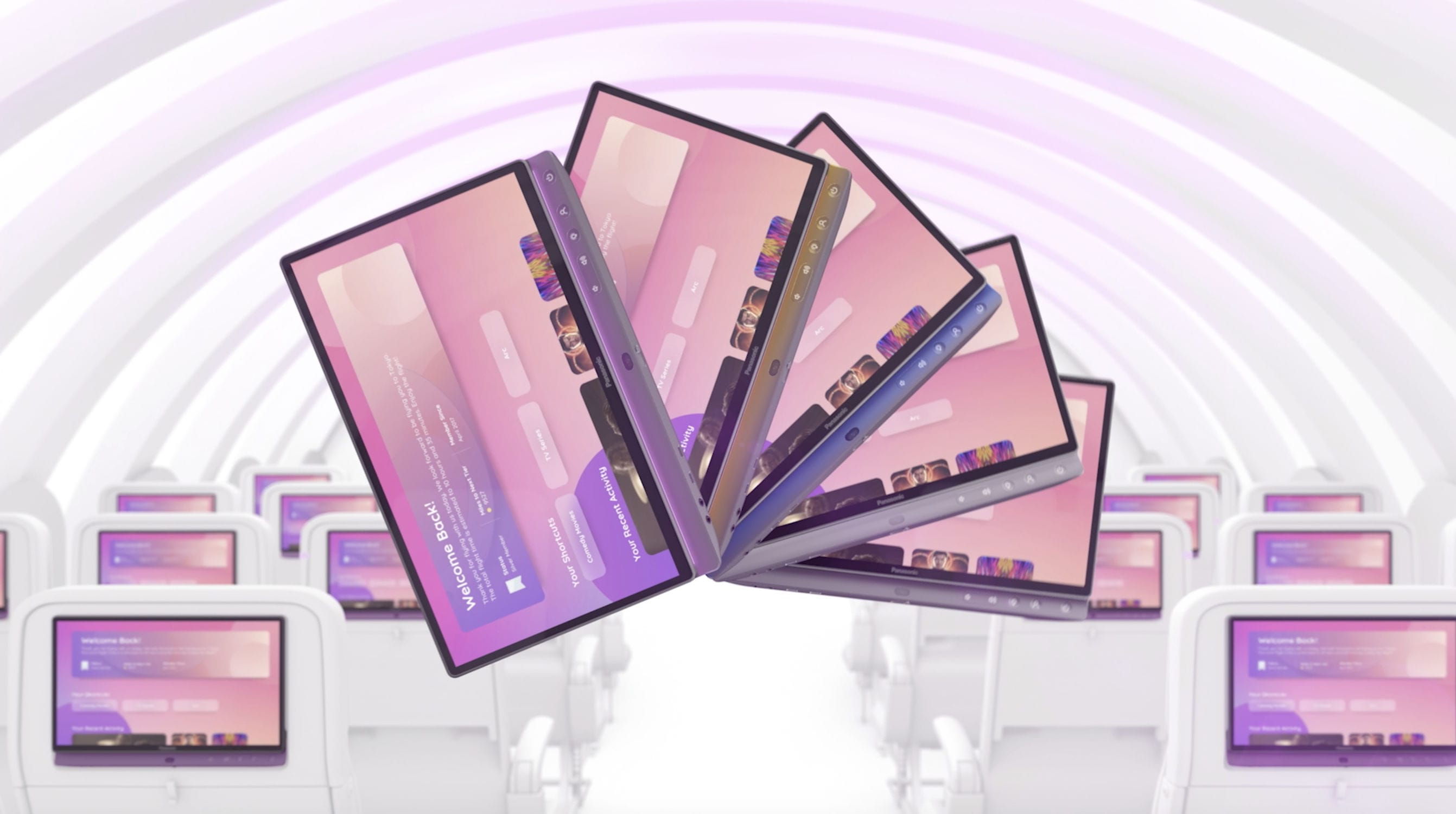 Inflight entertainment aircraft cabin display - Astrova - PANASONIC ...