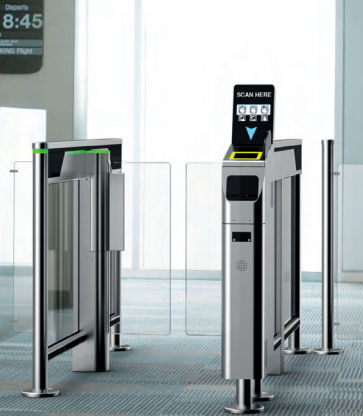 Automatic boarding gate with boarding pass reader - IER 710 - IER Blue ...