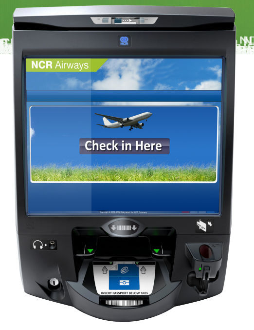 Check-in kiosk with passport reader - TouchPort 70 - NCR Corporation ...