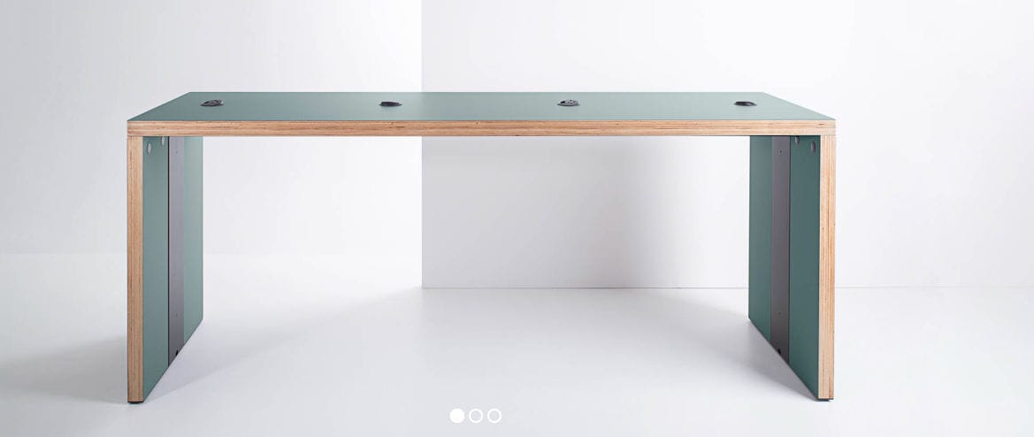 Airport table - Bridge - OMK Design Ltd - laminate / wood / steel