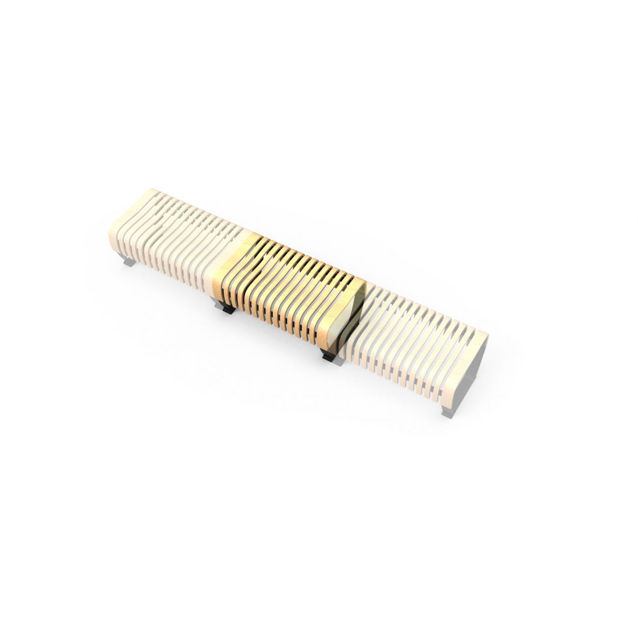 Airport bench - NOVA C Bench - Arconas - metal / wooden / with armrests