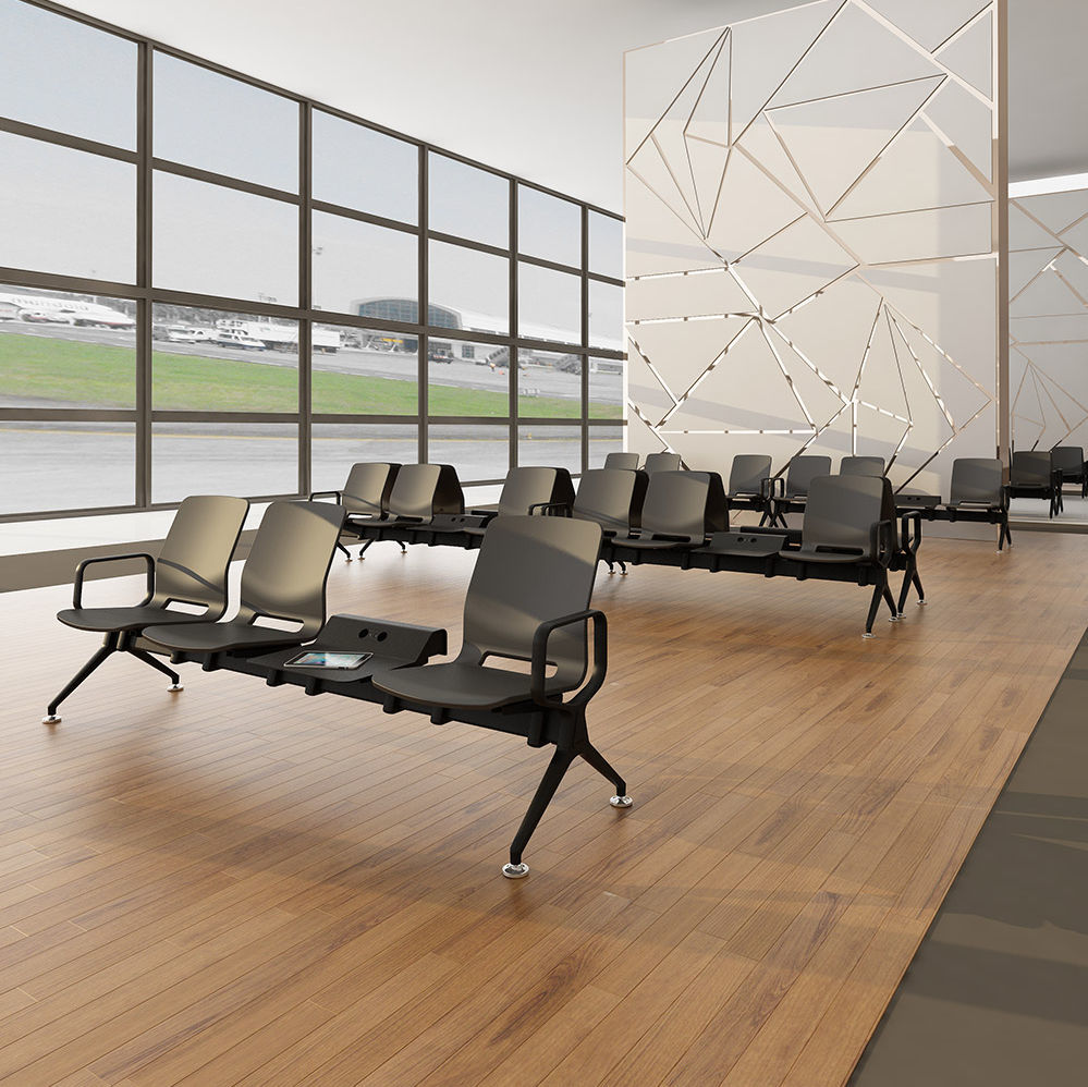 Airport beam chair - Eon Terminal - Nurus - 3-seater / metal / with ...