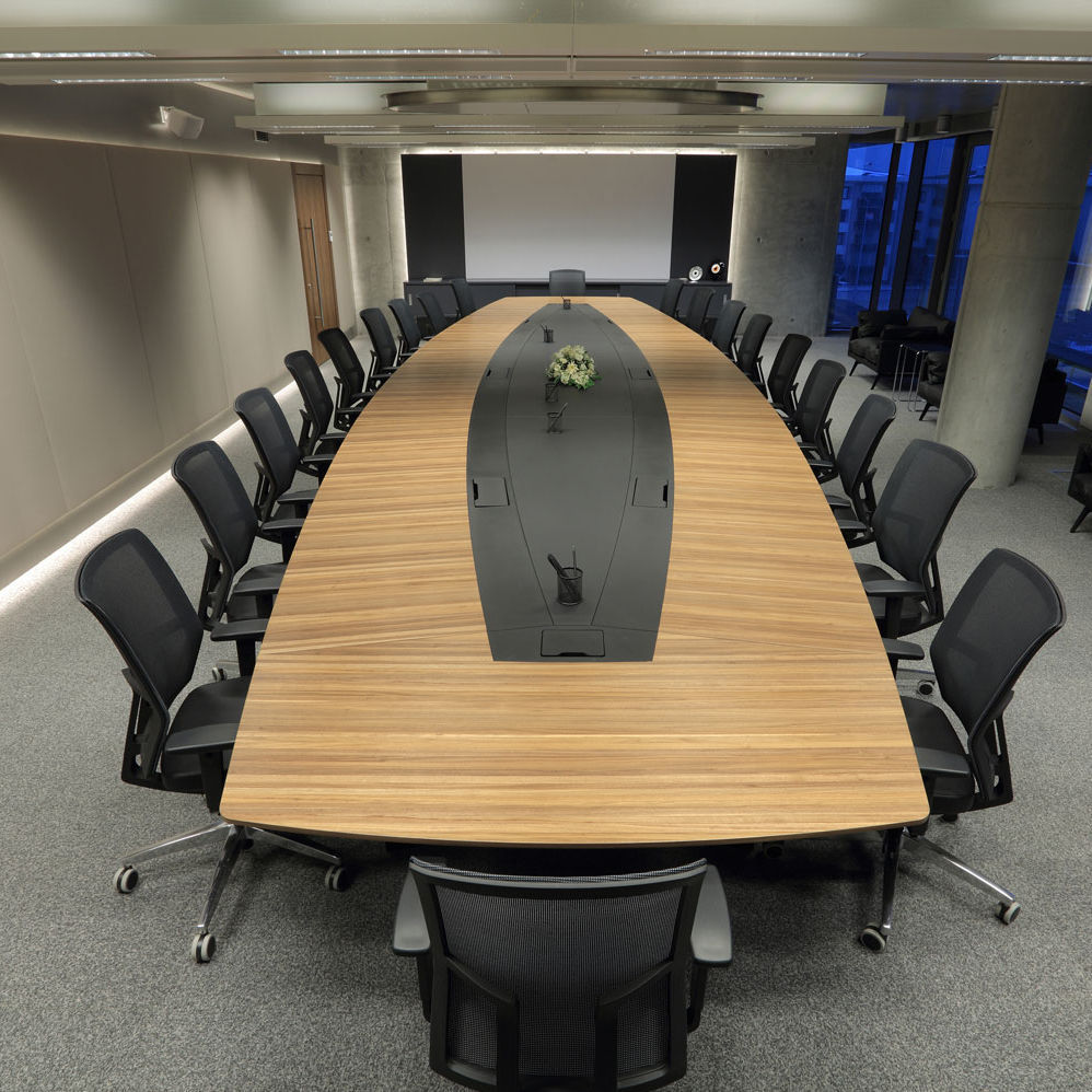 Airport boardroom table - XXL - Nurus - wood / metal / leather