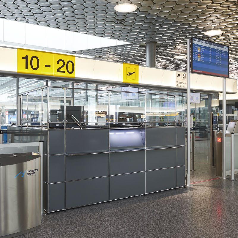 Boarding counter - pass control - USM Airportsystems AG - for airport