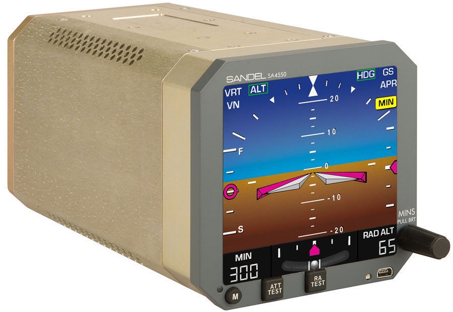 Electronic attitude indicator - SA4550 - Sandel Avionics - 5.4-inch ...