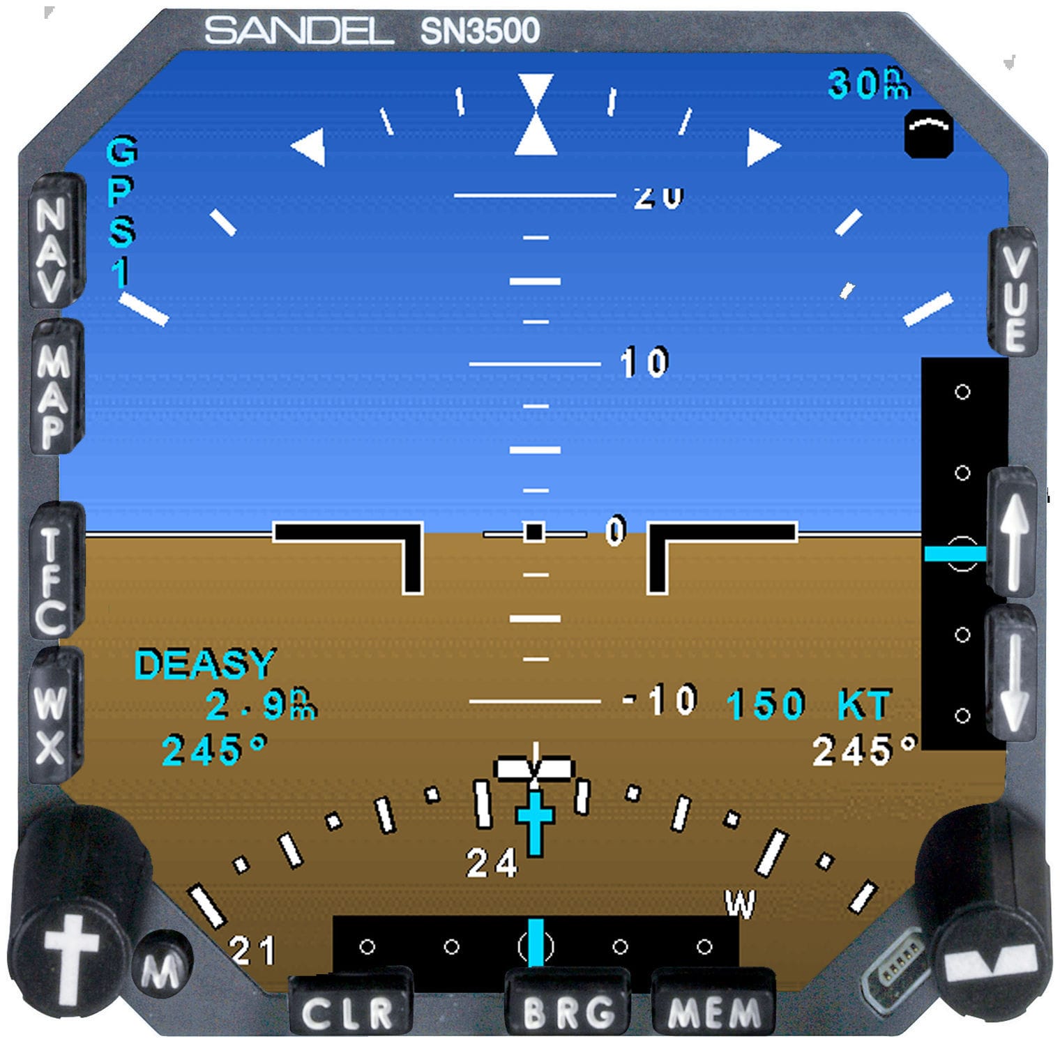 Navigational display - SN3500 - Sandel Avionics - LED backlight / for ...