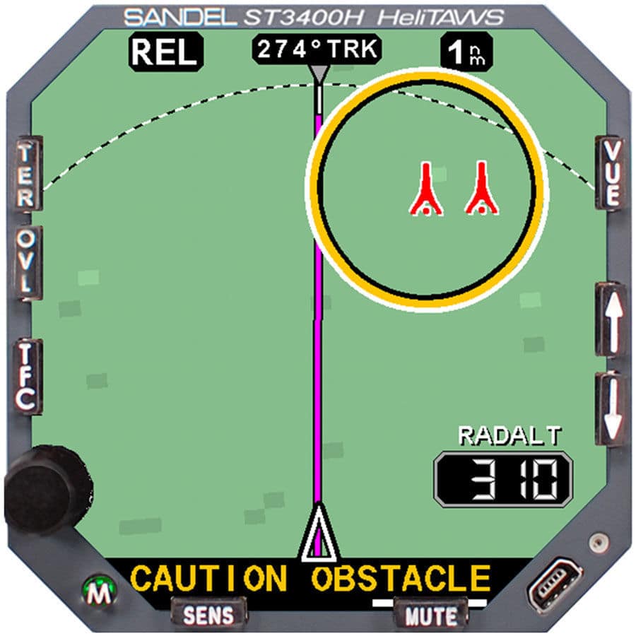 Aircraft TAWS - ST3400H - Sandel Avionics - for helicopter