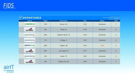 Airport flight information display system - FIDS - AirIT