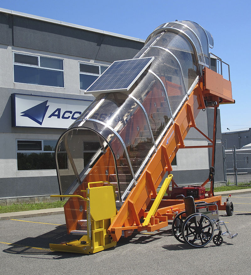 Boarding stairs - ACCESSAIR Systems - with covered area / mobile / towed