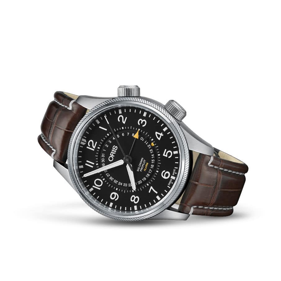 Aviator watch - ALARM - Oris - chronograph / self-winding