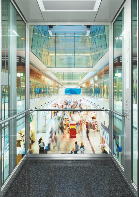 Electric elevator - Schindler 5500 - Schindler - for airports / 1000 ...