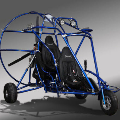 Two-seater paramotor trolley - AirWolf - PowraChute LLC - with engine