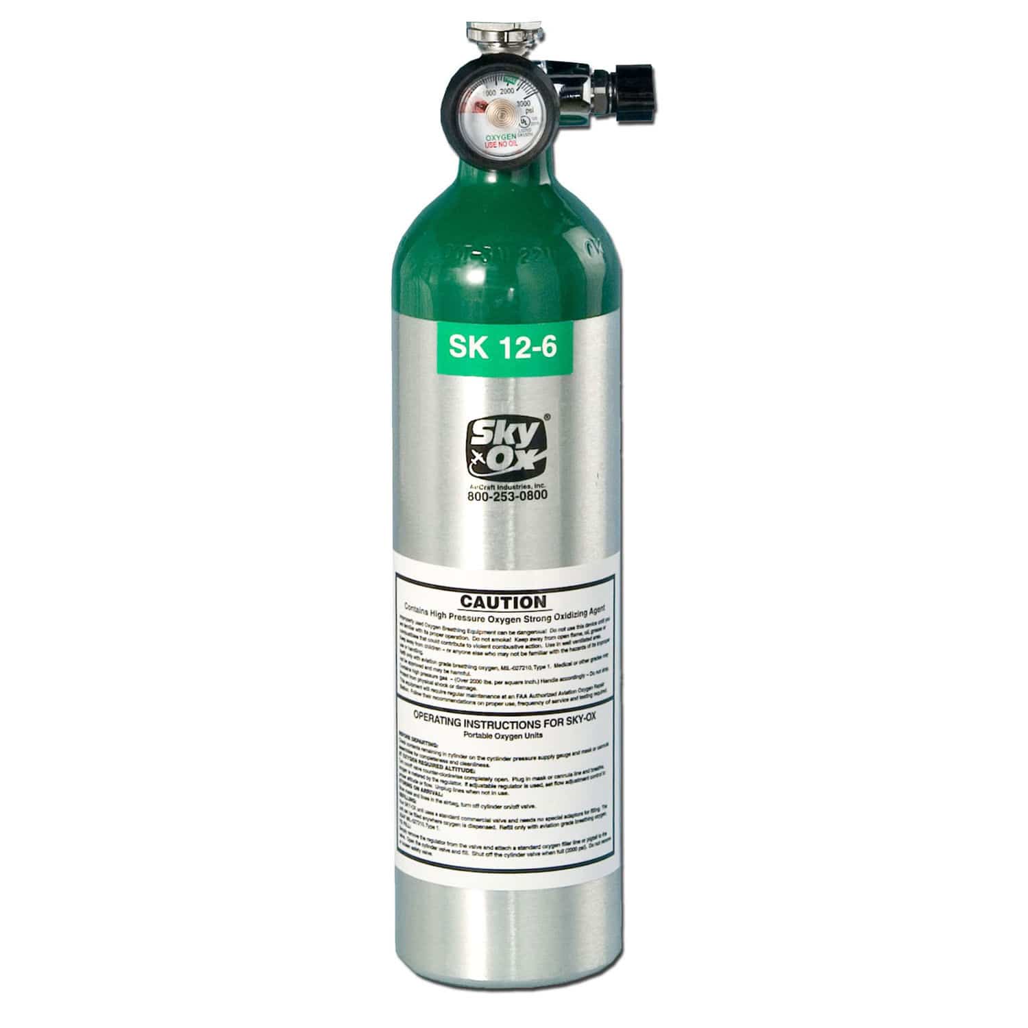 Aircraft oxygen cylinder - SK12-6-CV - Skyox