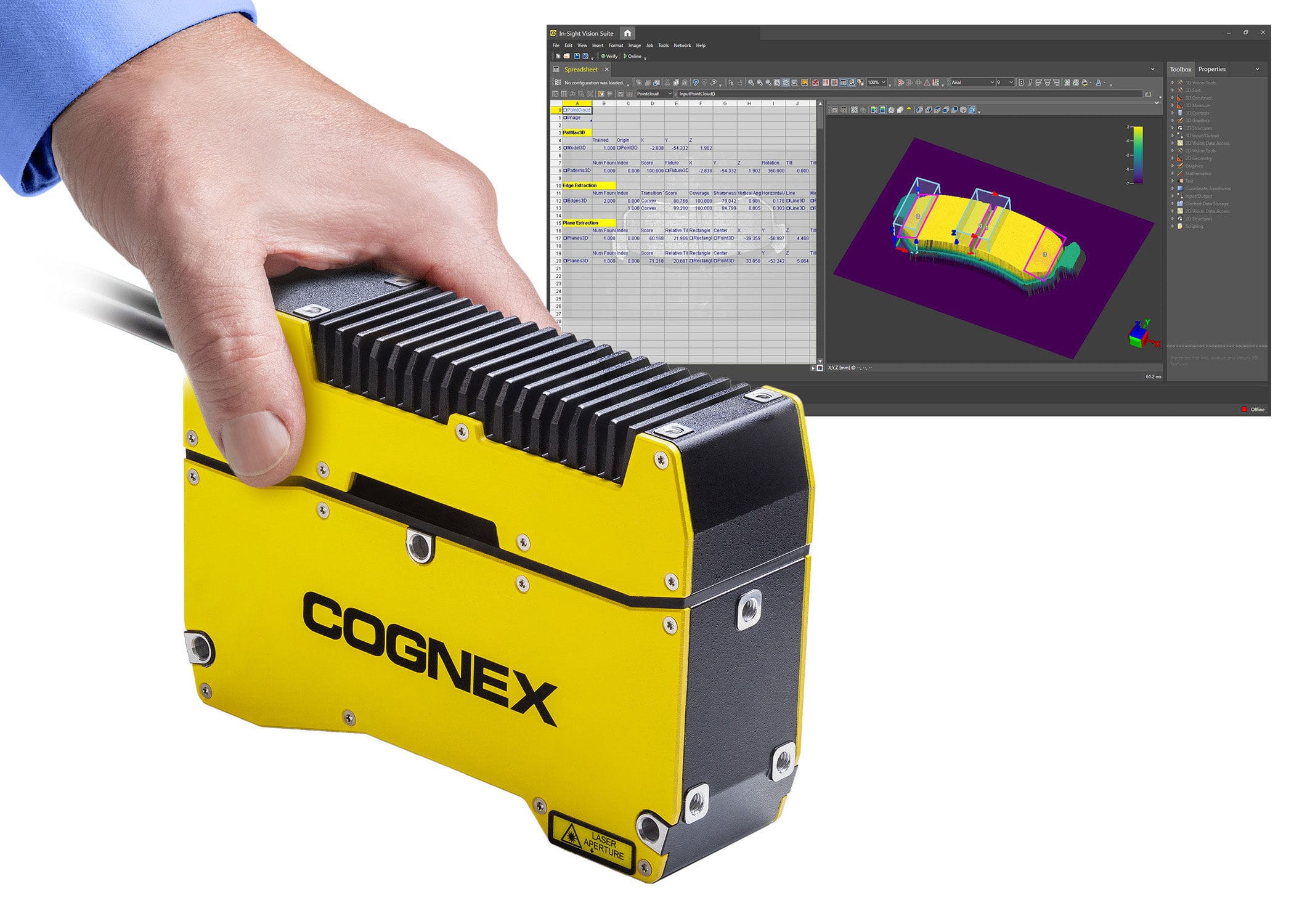 Non-contact laser scanner - 3D-L4000 - Cognex - 3D / 2D / for aeronautics