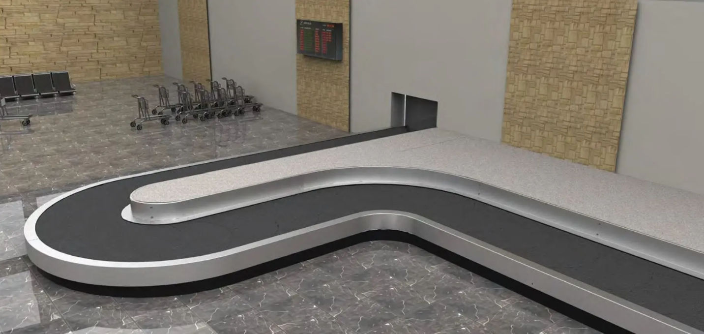 Inclined baggage carousel - Glidepath - half moon / horizontal