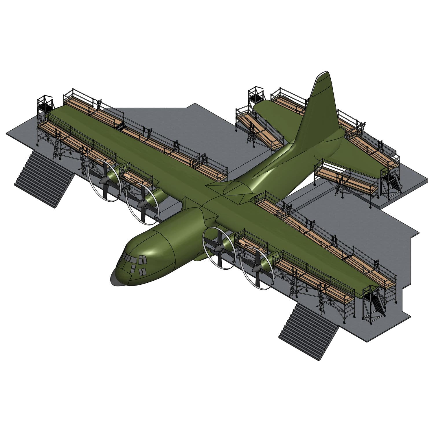 Nose aircraft docking system - SafeSmart Access - wing / movable / 2 teeth