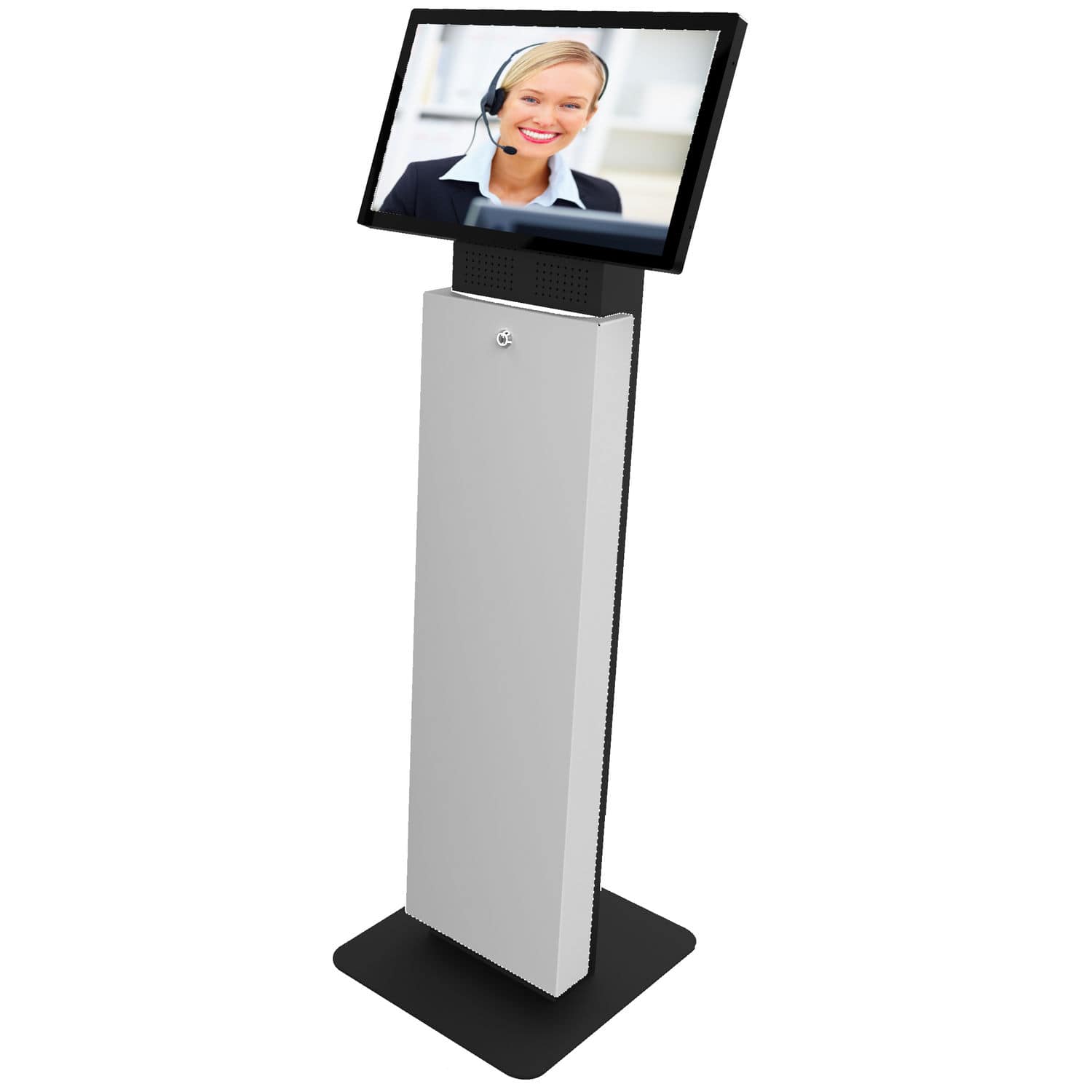 Floor-standing queue kiosk - Pedestal - Telemedium / Teleportel - touch ...