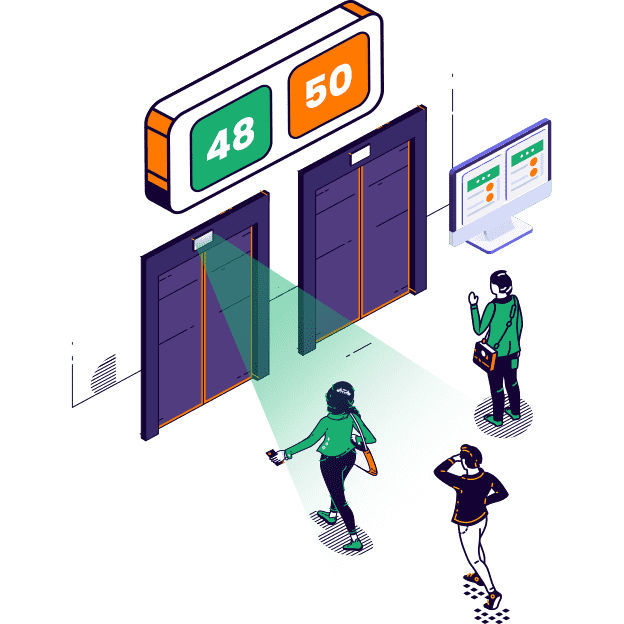 People counter with 3D detector - SafeQ - Wavetec - with detector ...