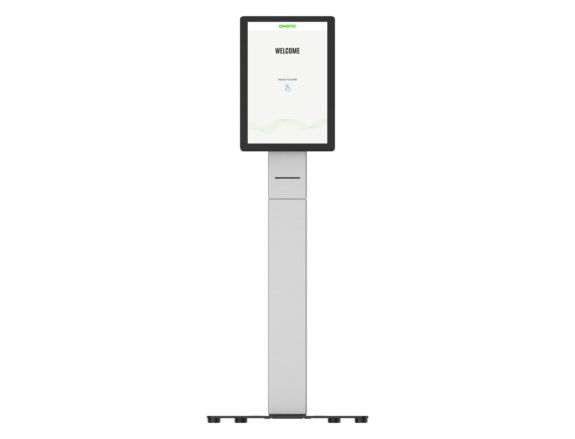 Floor-standing queue kiosk - Qmatic - countertop / touch screen ...
