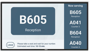 LED queue display - Qmatic - wall-mounted / for airport