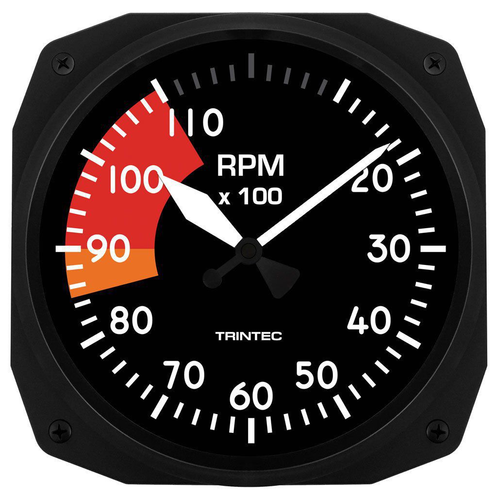 Aircraft themed clock - RPM-10 - TRINTEC - analog / quartz / battery ...
