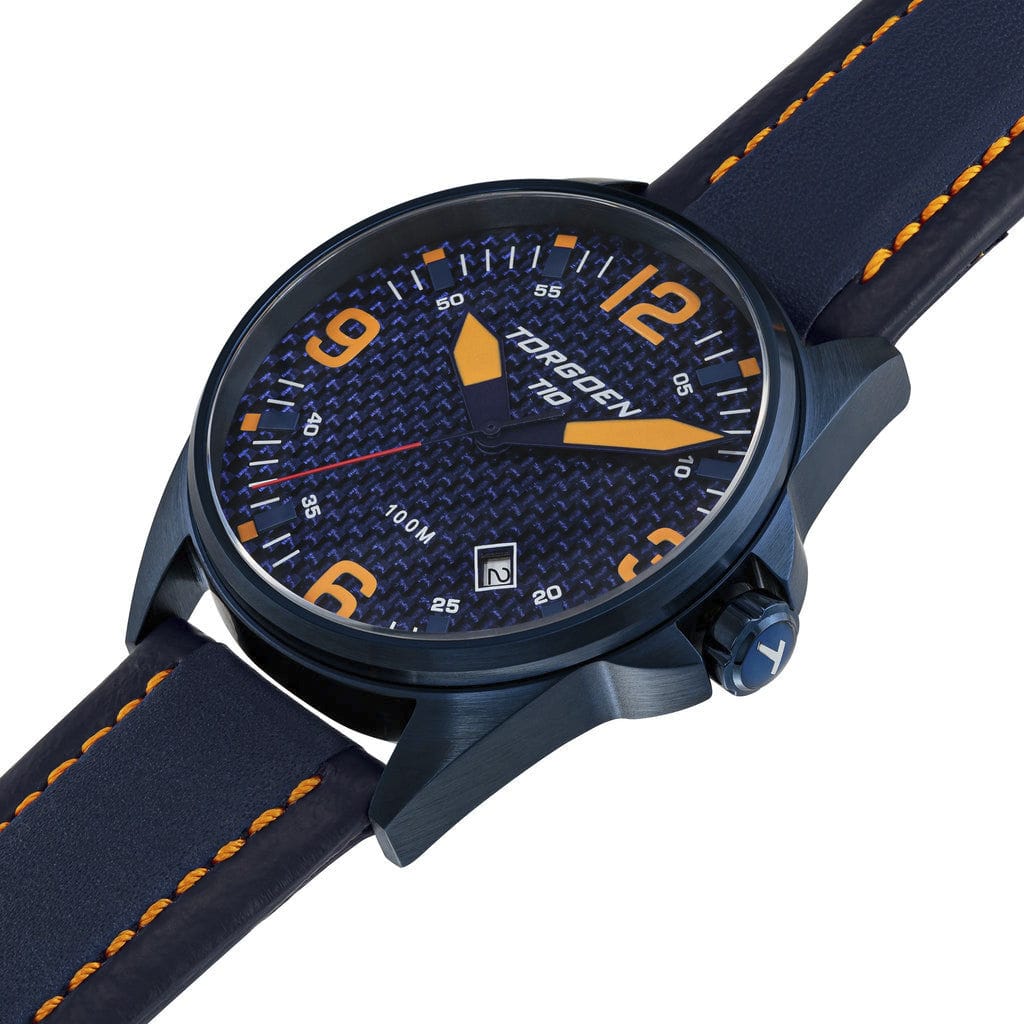 Aviator watch - T10BLCF44BL24BLLS - Torgoen - chronograph / self ...
