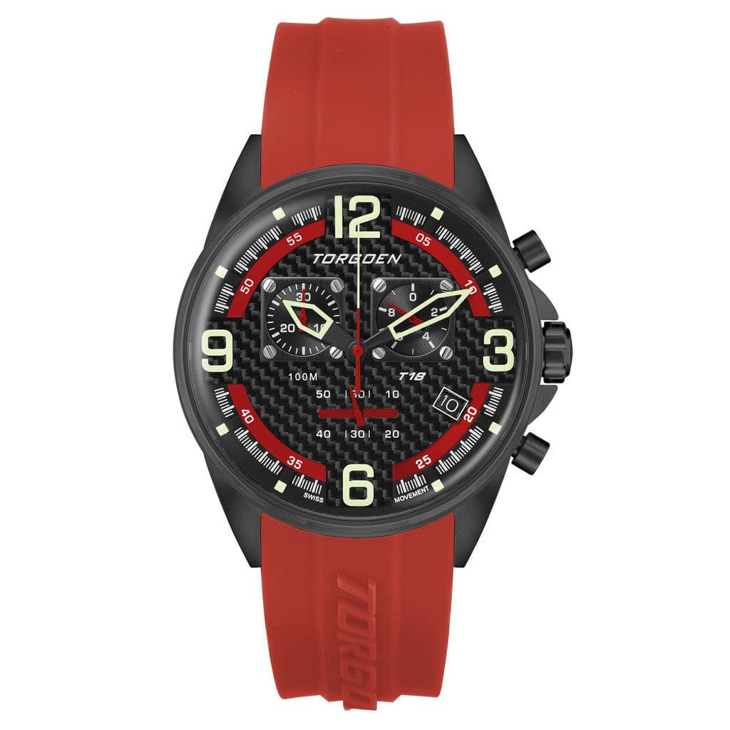 Aviator watch - T18BK45BK24RDSS - Torgoen - chronograph / self-winding ...