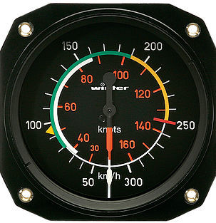 Aircraft airspeed indicator - 6 FMS 5 - Winter - analog