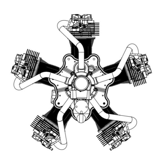 50 - 100hp piston engine - SCARLETT 5S - Verner Motor - 50 - 100kg ...