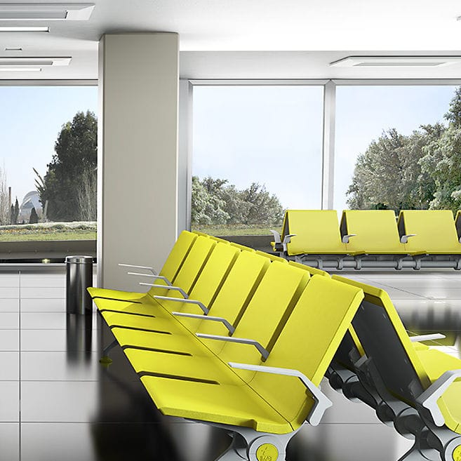 Airport beam chair - WAVE - IMAT - multiplace / metal / polyurethane