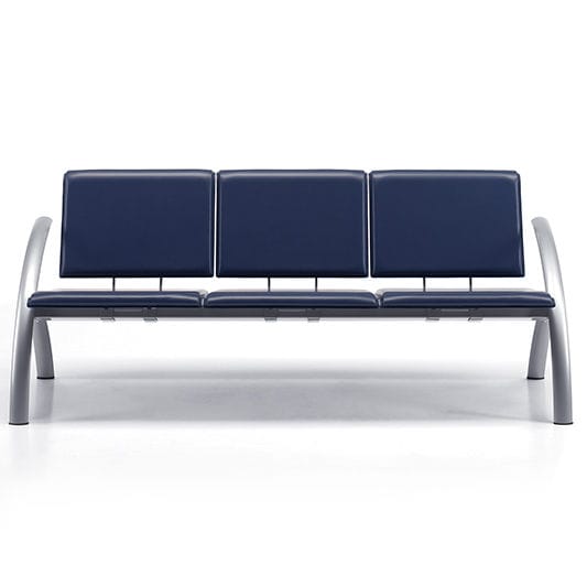 Airport beam chair - LAMTOP - Talin - 3-seater / metal / leather