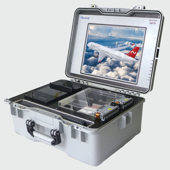 Portable check-in kiosk - Q Mobile Port - QUAVIS - with boarding pass ...