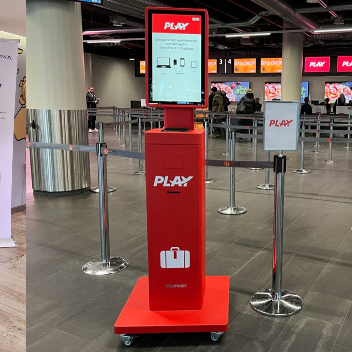 Check-in kiosk with passport reader - MPU - bagchain - with boarding ...