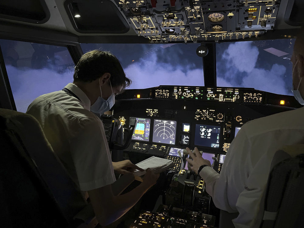 Flight simulator - Boeing 737NG - SoftekSim - training / with enclosed ...