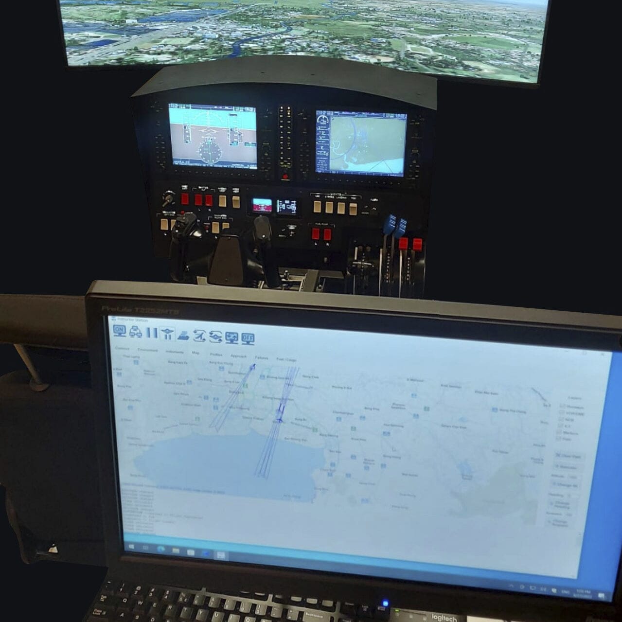 Flight simulator - NXi - SoftekSim - training / recreational / cockpit