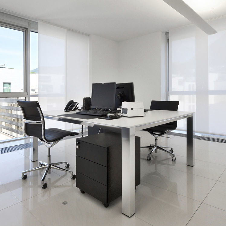 Airport table - P80 Manager - ICF S.p.A. - wood / aluminium / glass