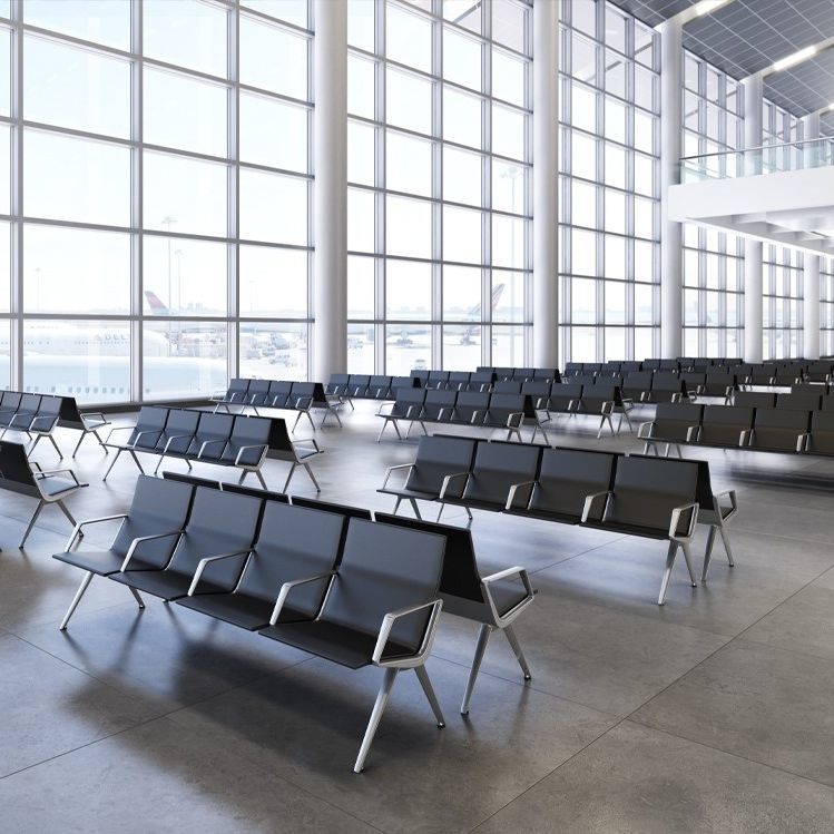 Airport bench - GTWay - ICF S.p.A. - leather / fabric / with armrests